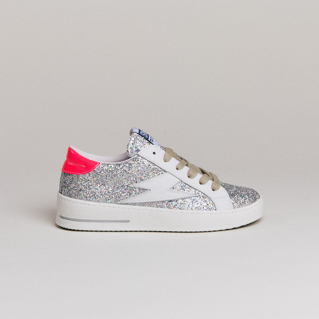 Sneakers SMR23 Maya A683 - Glitter Argent & Rose Fluo – Semerdjian ...
