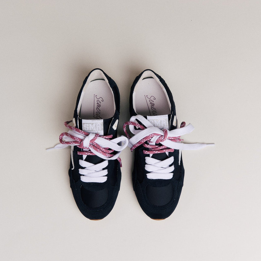 Sneakers SMR23 Nelson D513 - Bleu Marine & Lacets Roses – Semerdjian ...